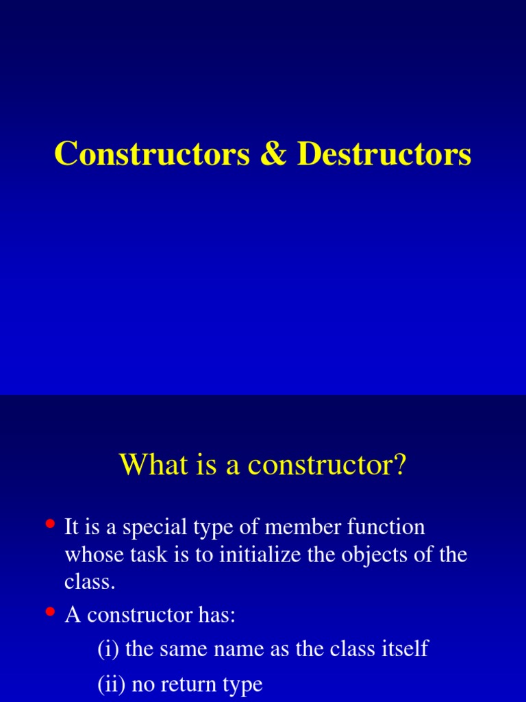 Constructor Destructor | PDF | Constructor (Object Oriented Programming ...