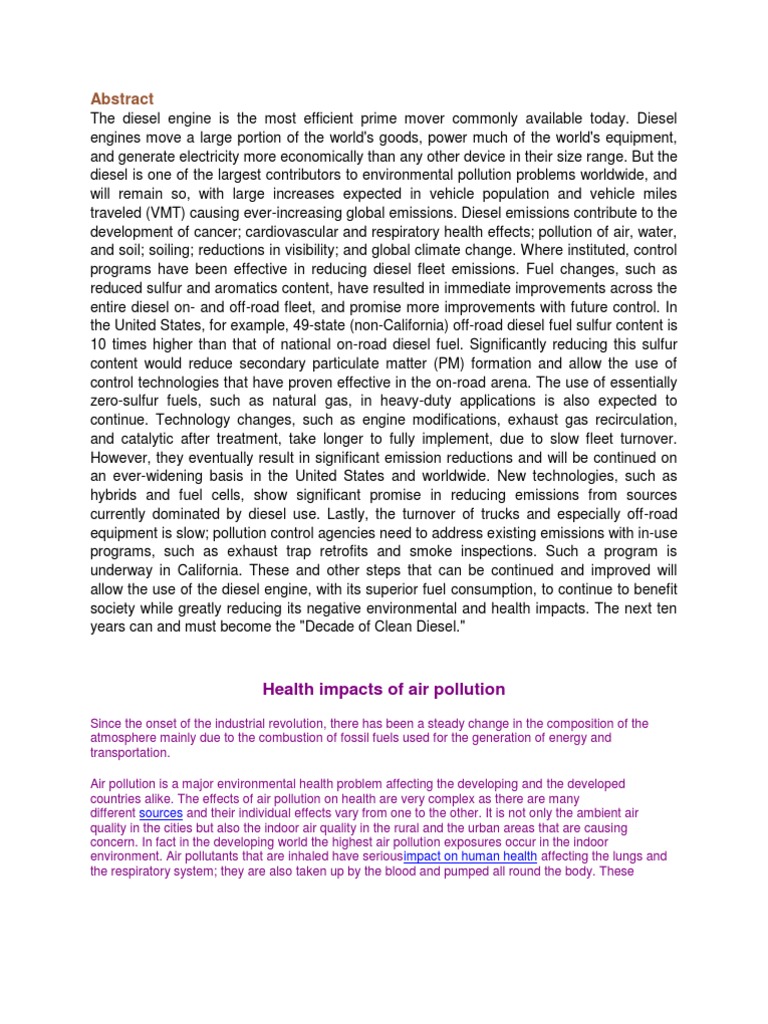 Abstract Pollution | PDF | Air Pollution | Particulates