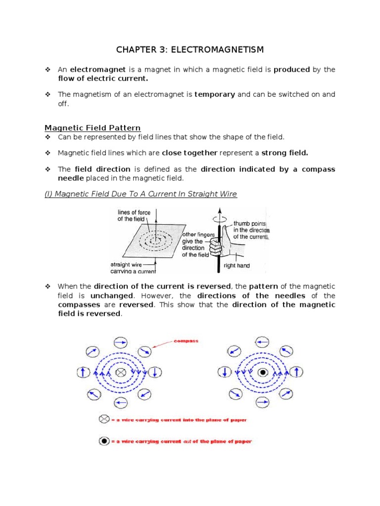 Chapter 3: Electromagnetism: Magnetic Field Pattern | PDF | Transformer | Electromagnetic Induction