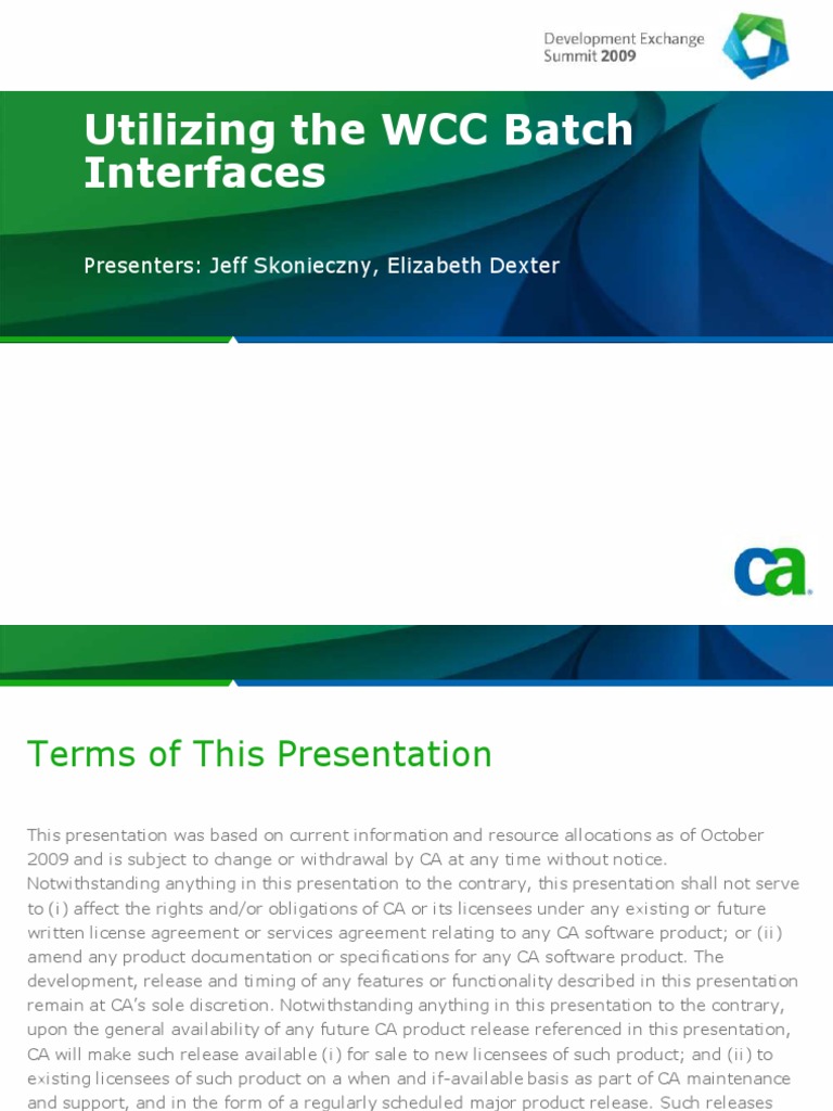 Ca Autosys Workload Automation Utilizing The Wcc Batch Interfaces Pdf Command Line Interface