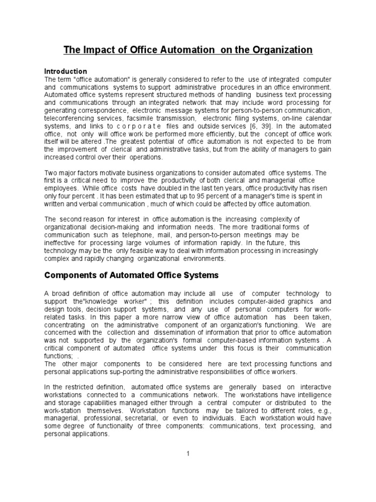 Office Automation | Automation | System