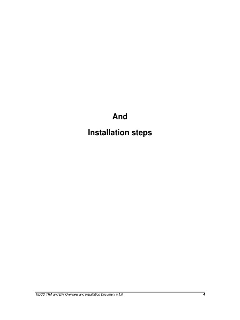 TIBCO TRA and BW Overview and Installation Steps | PDF | Installation (Computer Programs ...