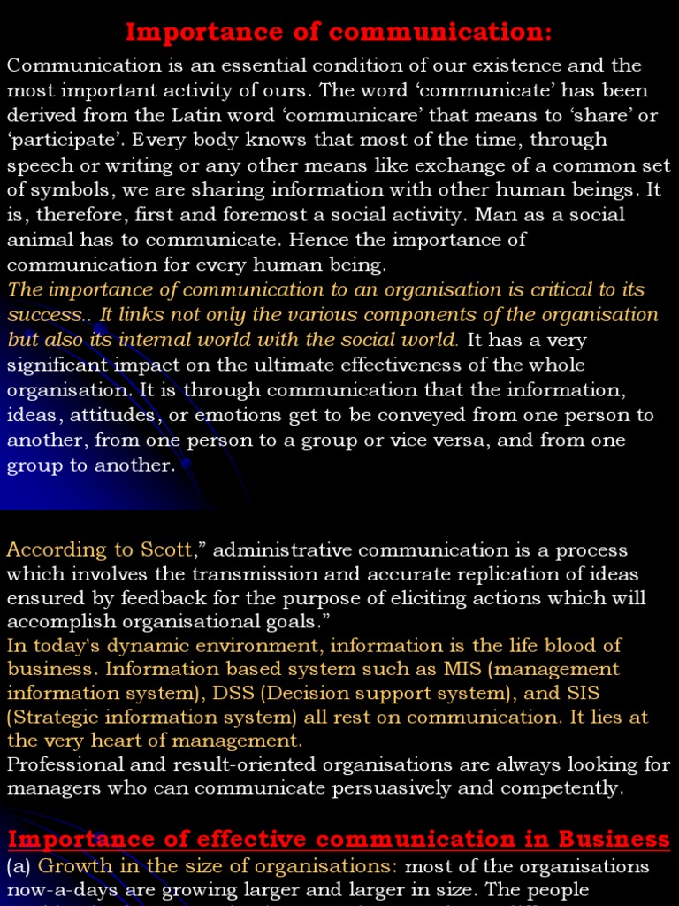 Importance of communication in business | PDF | Communication | Information