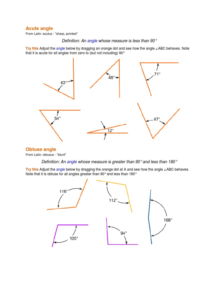 Angle Math Definition | PDF | Angle | Triangle
