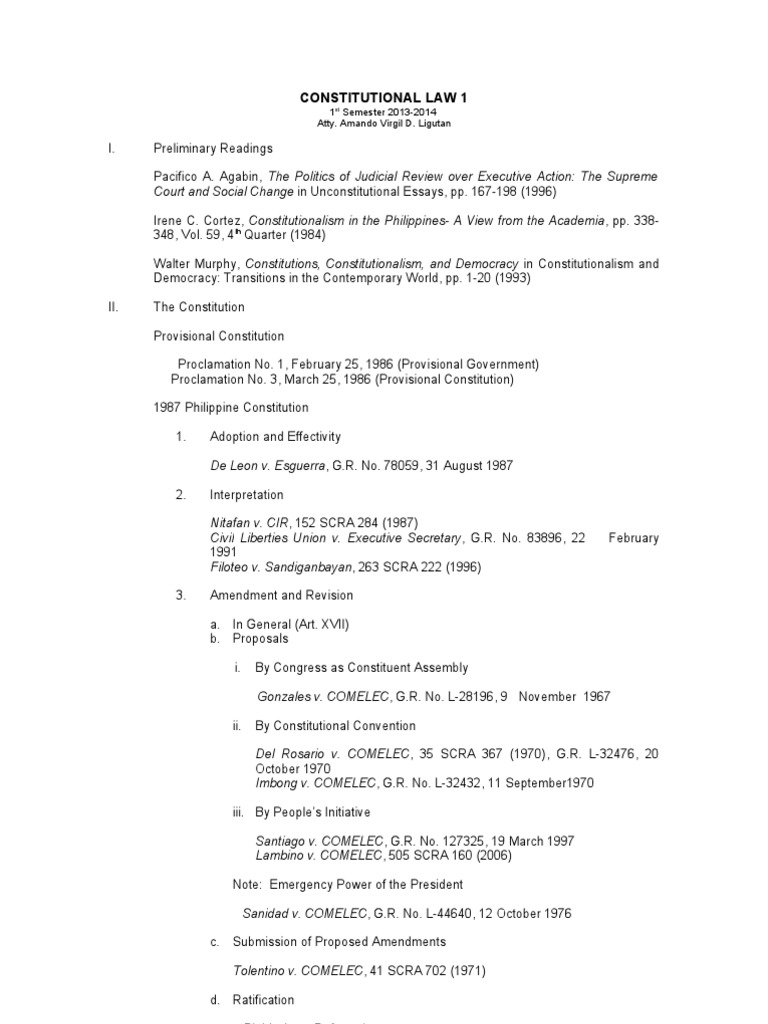 Constitutional Law 1 | PDF