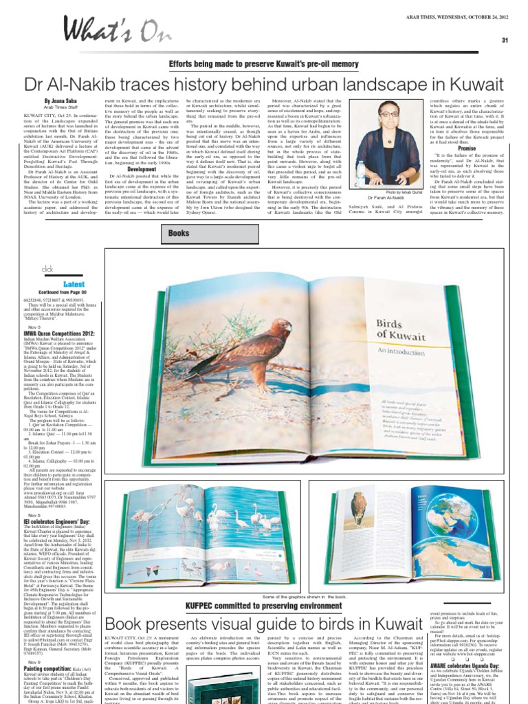 DR Al-Nakib Traces History Behind Urban Landscape in Kuwait | PDF ...