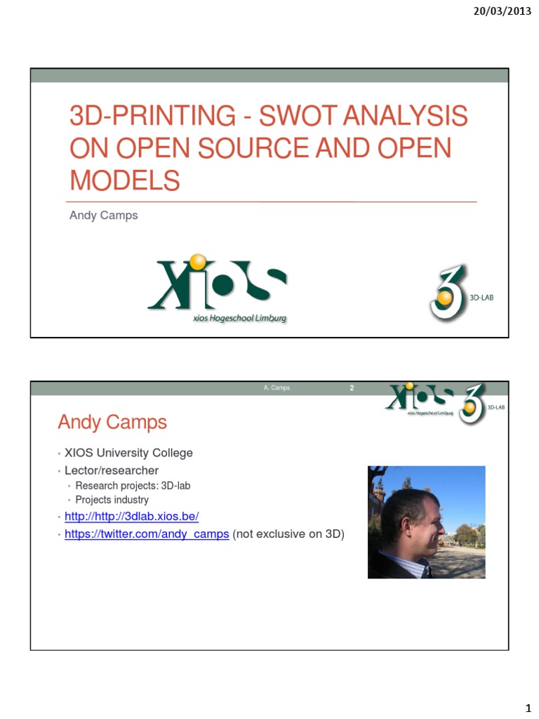 3D Printing SWOT Analysis: Open Source Models | PDF | 3 D Printing ...