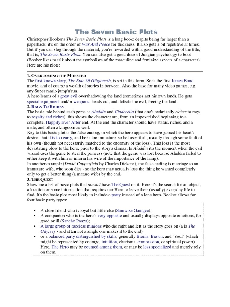 The Seven Basic Plots | Download Free PDF | Quest | Hero