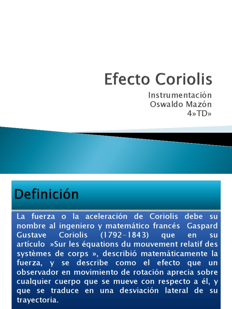 Efecto Coriolis | PDF | Dinámica (Mecánica) | Movimiento (física)