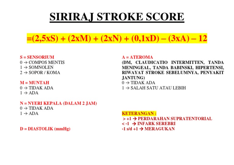 Siriraj Stroke Score | PDF