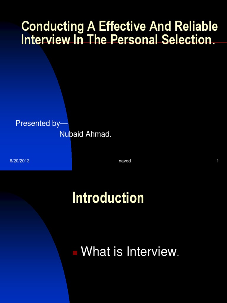 Conducting A Interview (NUBAID) | PDF
