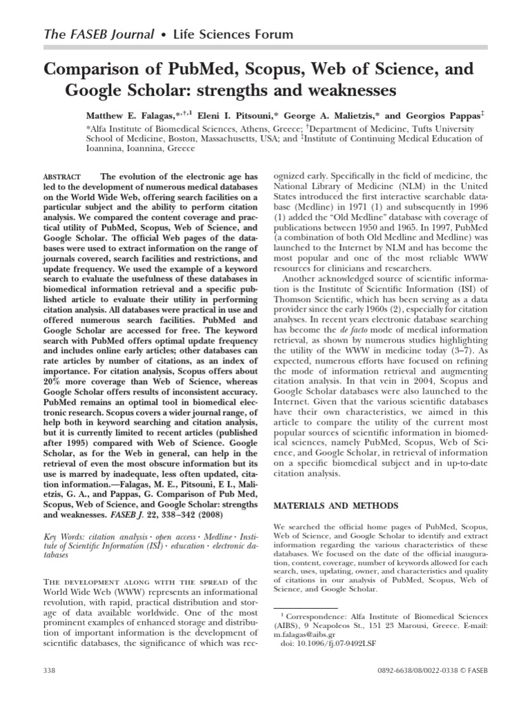 Comparison of PubMed, Scopus, Web of Science, and Google Scholar ...