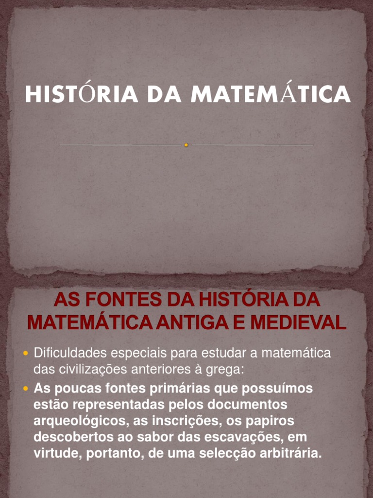 História da Matemática Antiga e Medieval | PDF | Ensino de Matemática ...