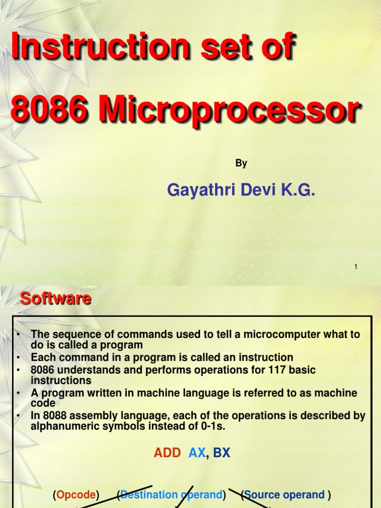 2.micro Controller 8086 Instruction Set | PDF | Instruction Set | Subroutine