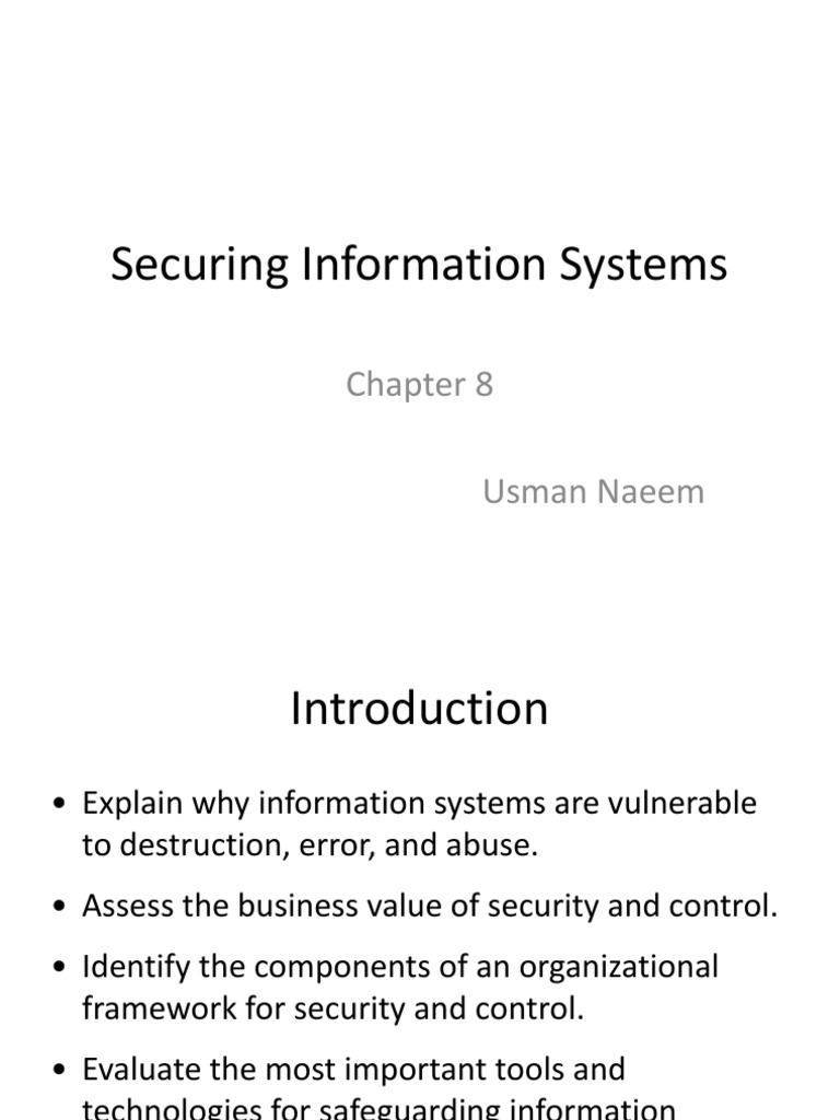 8.securing Information Systems | PDF | Vulnerability (Computing) | Computer Security