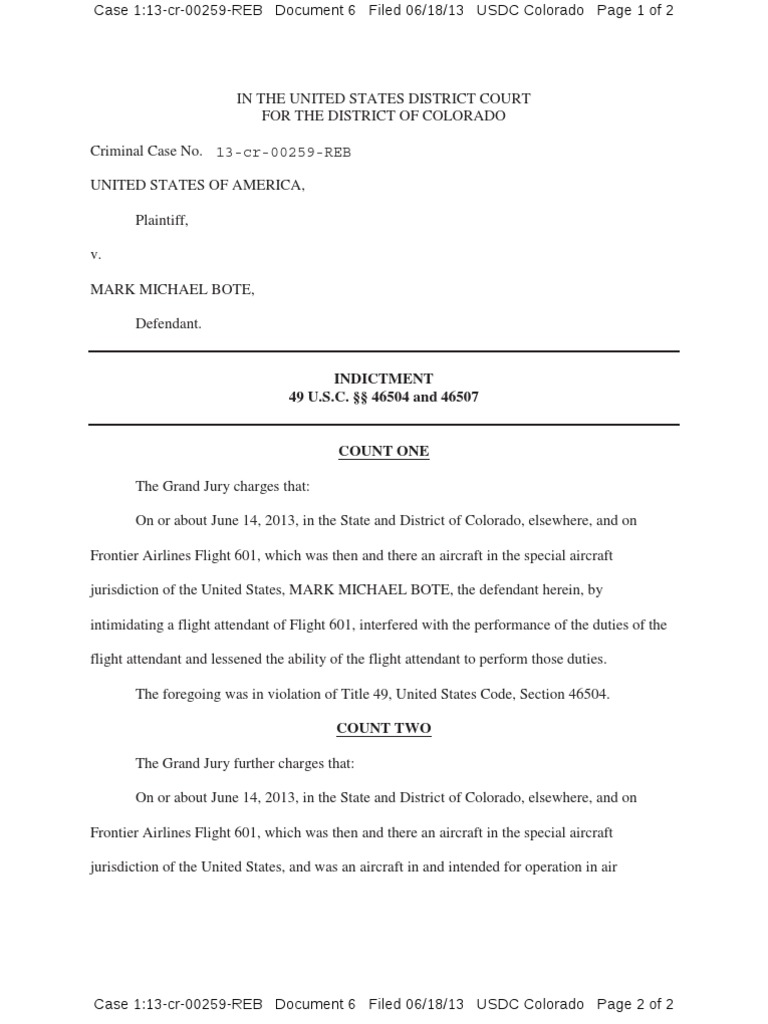 Mark Bote Indictment | PDF | Indictment | United States Federal ...