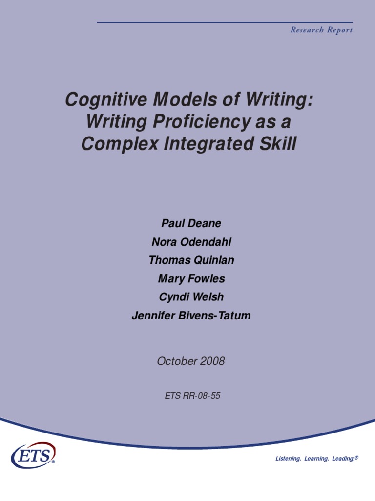Cognitive Model of Writing | PDF | Educational Assessment | Conceptual ...