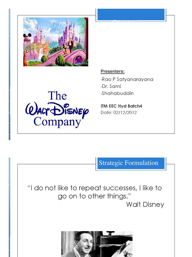 Disney Strategic Management Analysis | PDF | The Walt Disney Company ...
