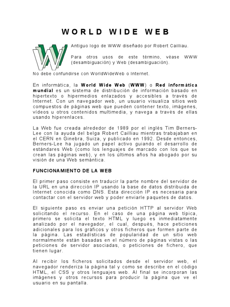 Evolución de La World Wide Web | PDF | Script Java | Desarrollo web