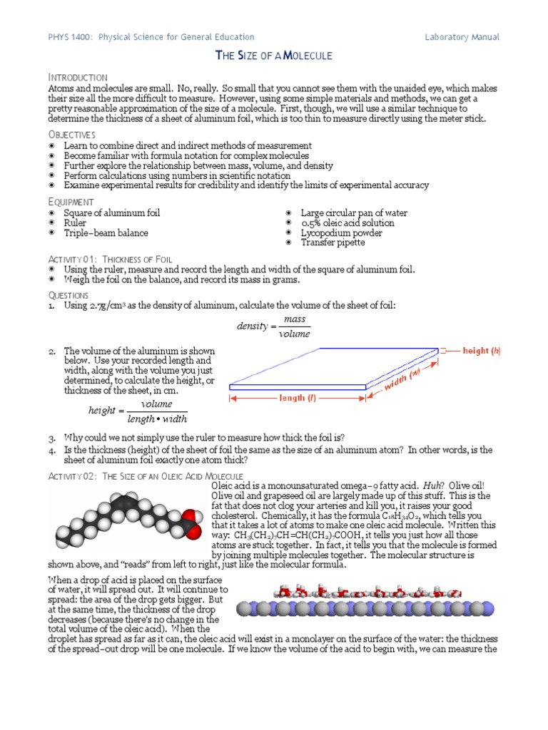 Density Mass: PHYS 1400: Physical Science For General Education ...