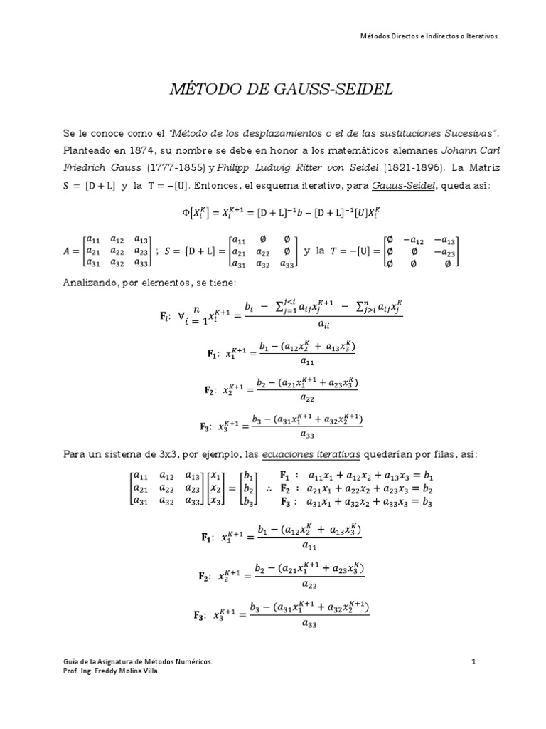 Método de Gauss-Seidel | PDF | Algoritmos y Estructuras de Datos | Algoritmos