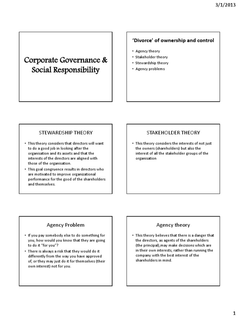 Corporate Governance & Social Responsibility: Stewardship Theory ...