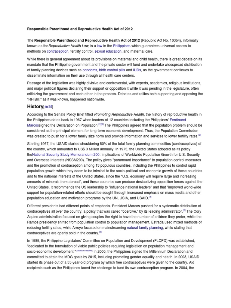 Responsible Parenthood and RH Act 2012 | PDF | Family Planning | Birth ...