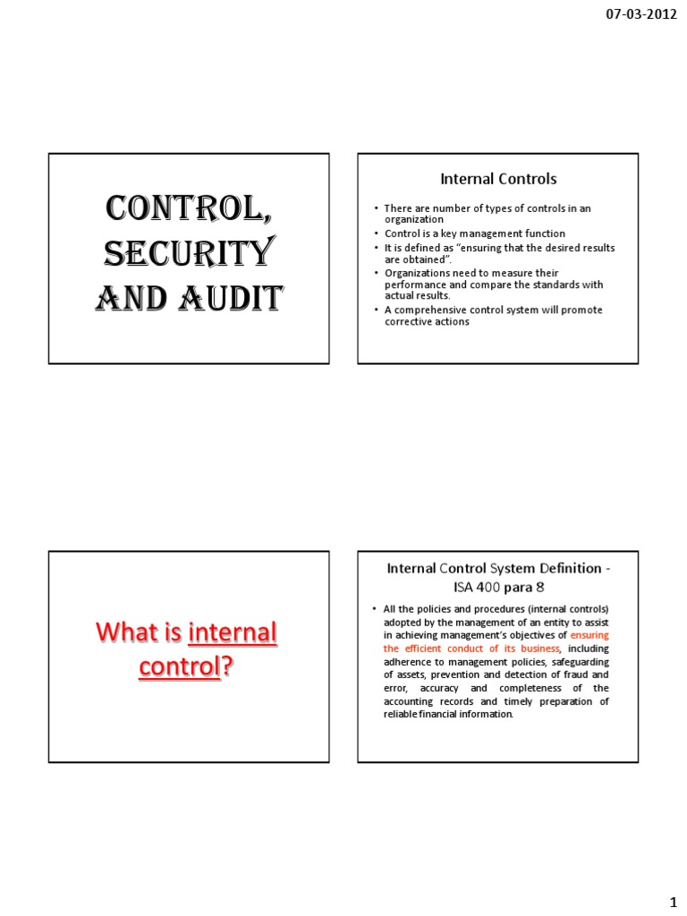Internal Controls and Audit Procedures | PDF | Internal Control | Business