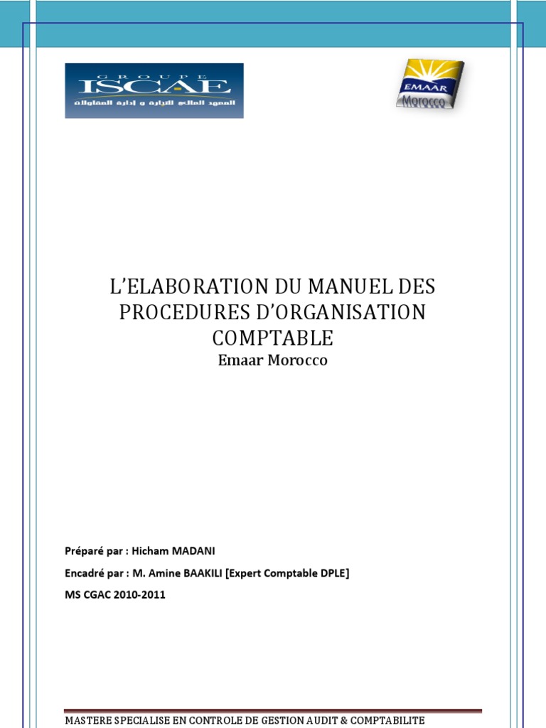 Manuel des procédures comptables Emaar | PDF | Comptabilité | Contrôle ...