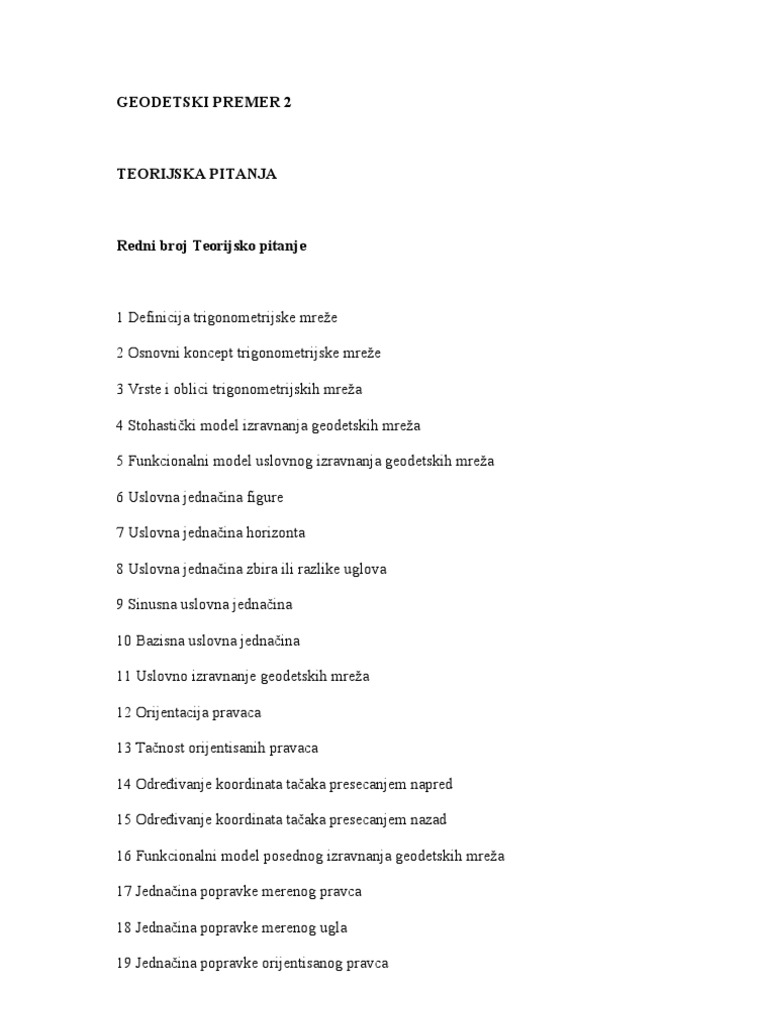 Geodetski Premer 2 | PDF