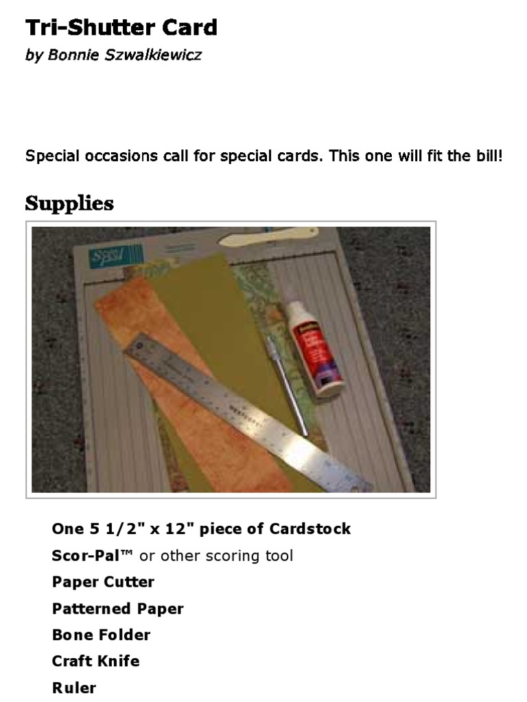 Tri Shutter Card | Download Free PDF | Tutorial | Paper