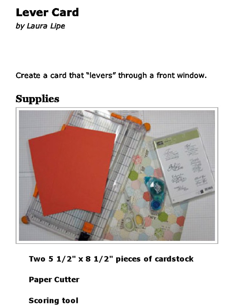 Lever Card | PDF | Crafts | Art Media