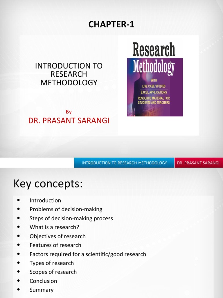 Research Methodology ... Chapter 1 | Decision Making | Scientific Method