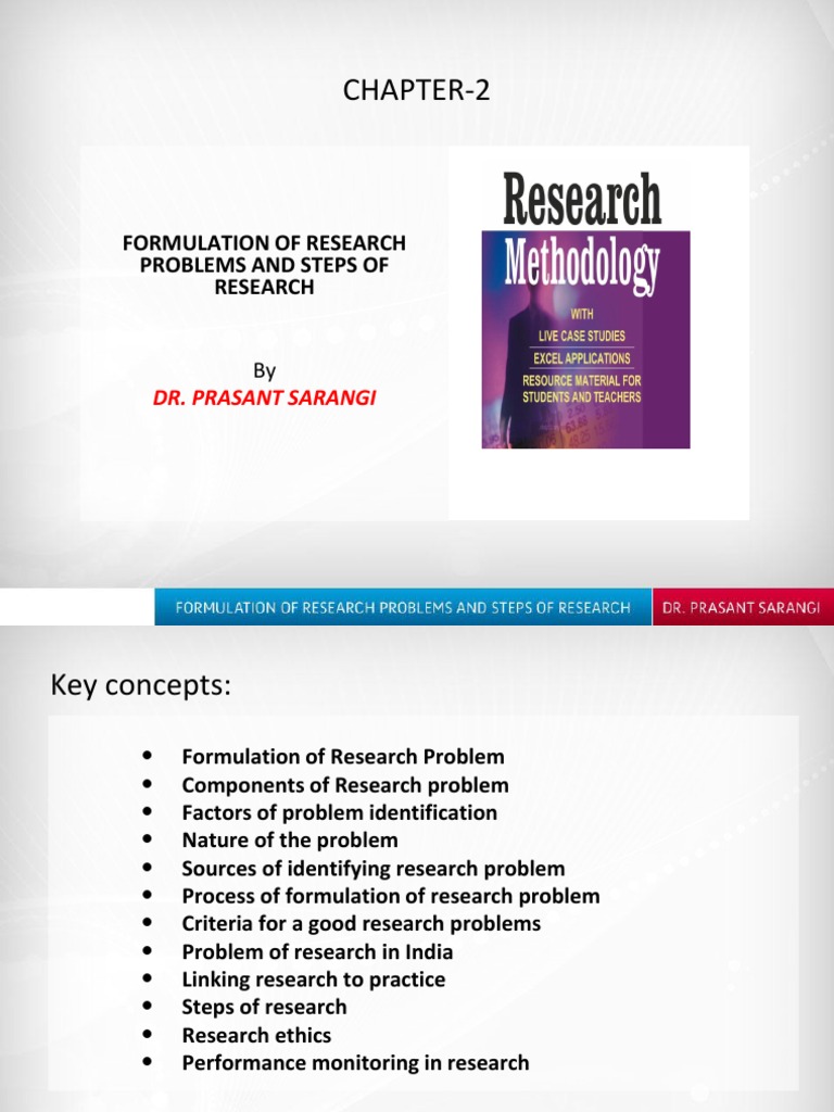 Chapter-2: Formulation of Research Problems and Steps of Research | PDF ...