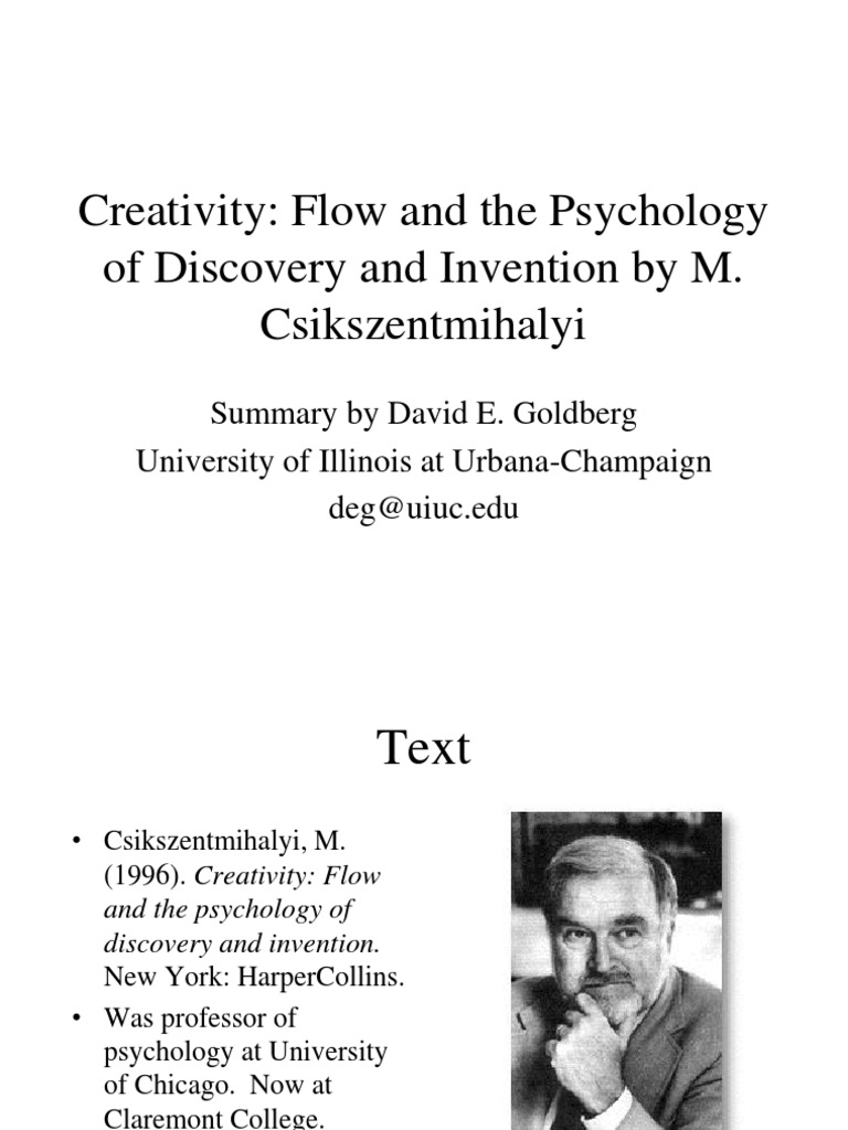 Creativity: Flow and The Psychology of Discovery and Invention by M ...