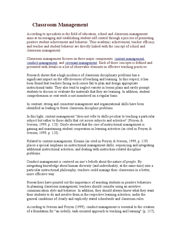 Classroom Management | PDF | Classroom Management | Teachers