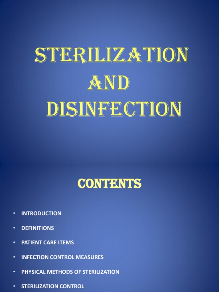 Sterilization and Disinfection | Download Free PDF | Sterilization ...