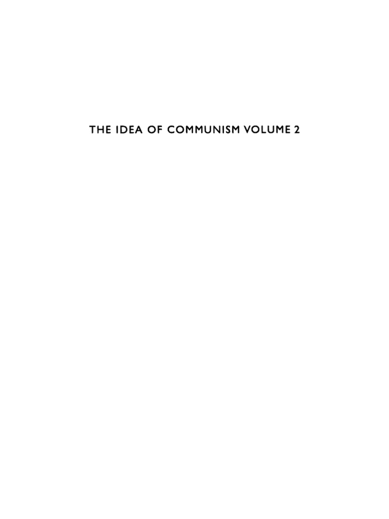 The Idea of Communism 2: The New York Conference | PDF | Communism ...