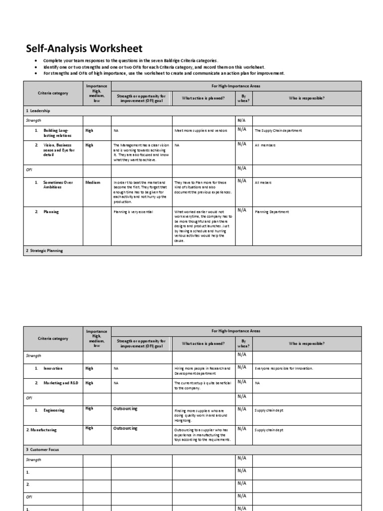 CS Baldridge Self-Analysis Worksheet Spin Master Toys | PDF ...