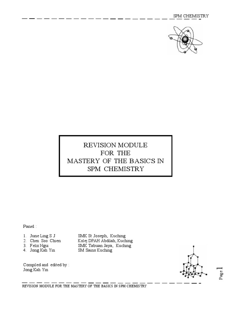 SPM Chemistry Revision Module | PDF | Mole (Unit) | Redox