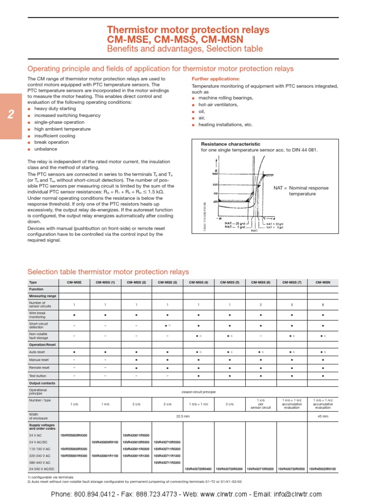 ABB Thermistor Relays | PDF | Relay | Electrical Resistance And Conductance
