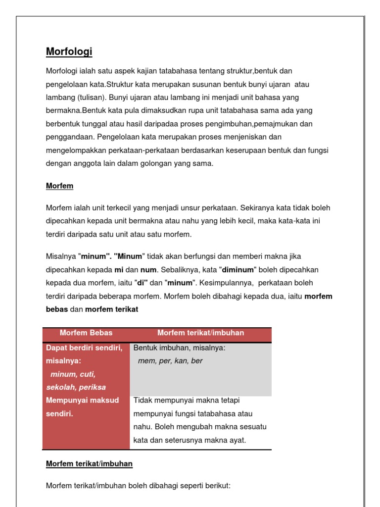 Morfologi BM | PDF