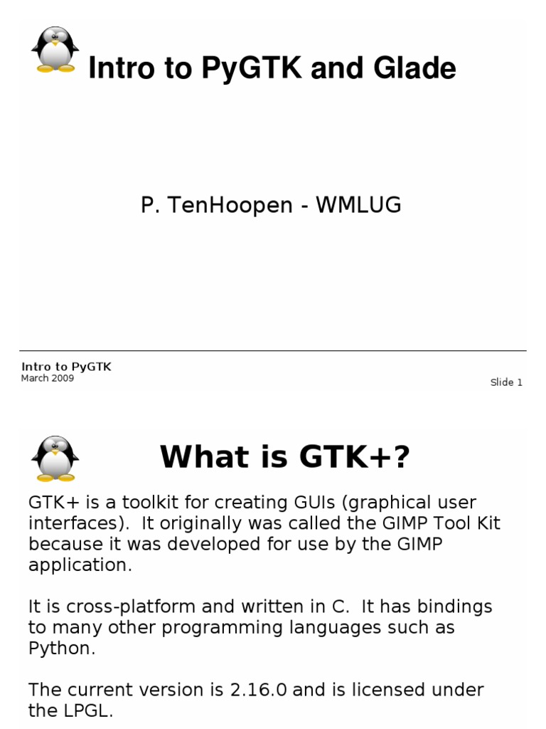 An Introduction To Using Pygtk And Glade For Creating Graphical User Interfaces In Python Pdf 