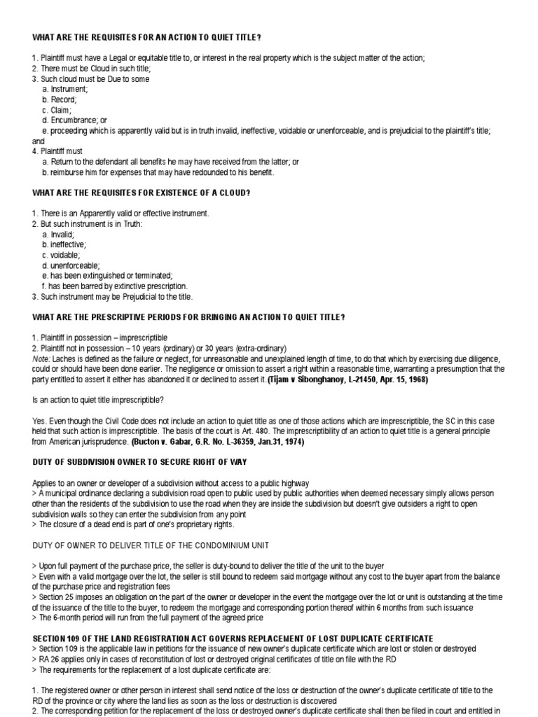 Land Titles | Title (Property) | Deed