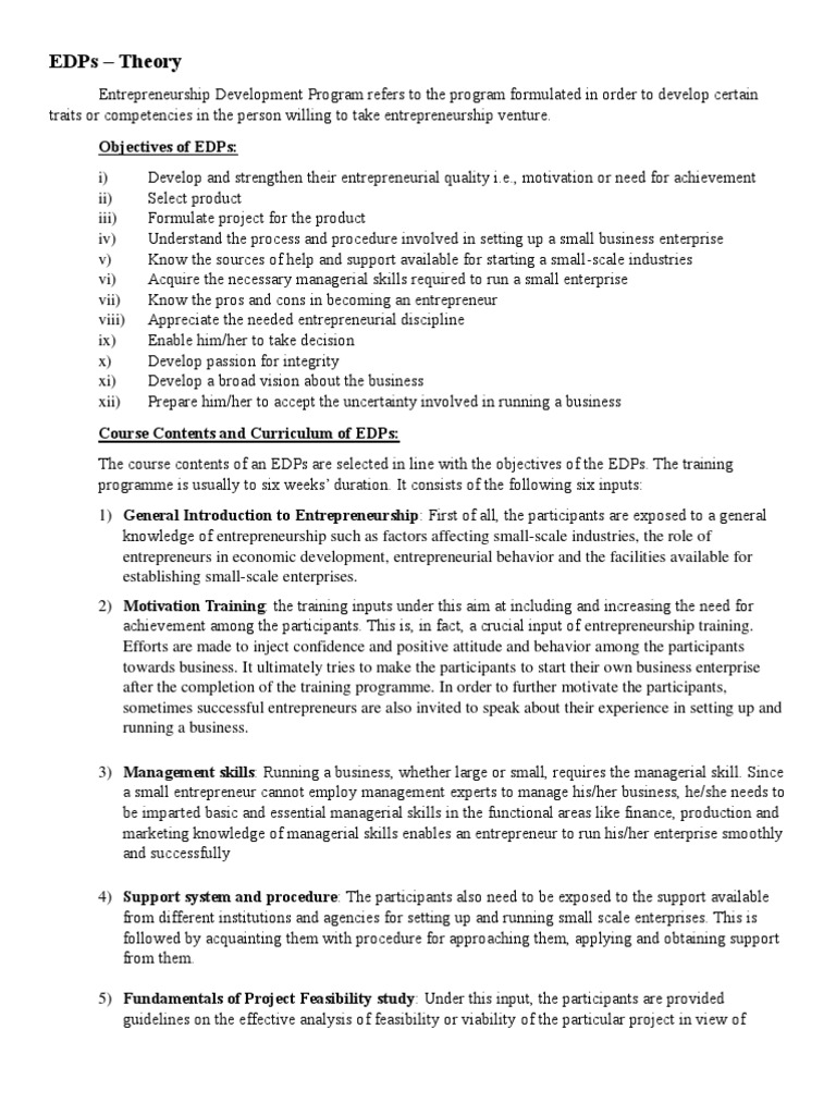 Edp Theory Pdf Pdf Career Growth