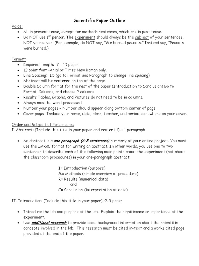 Scientific Paper Outline | PDF