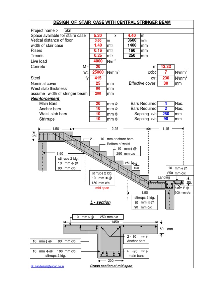 Central Stringer Beam Staircase Design | PDF | Stairs | Structural ...