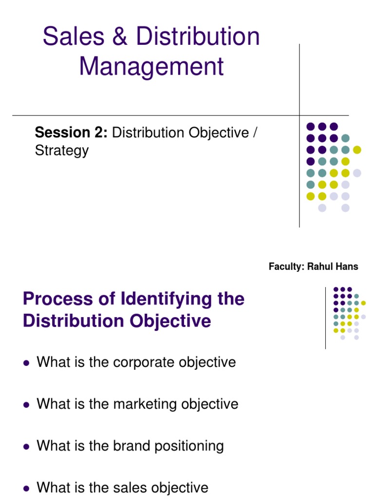Defining Distribution Objectives | PDF