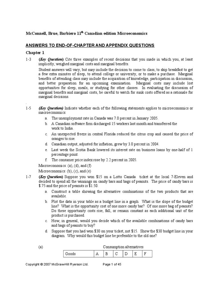 Micro Key Questions With Answers | PDF | Price Elasticity Of Demand ...