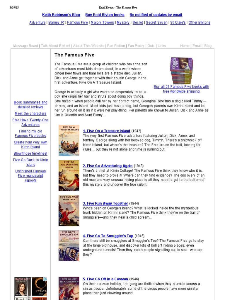 Famous Five List of Books | Mysteries | Leisure